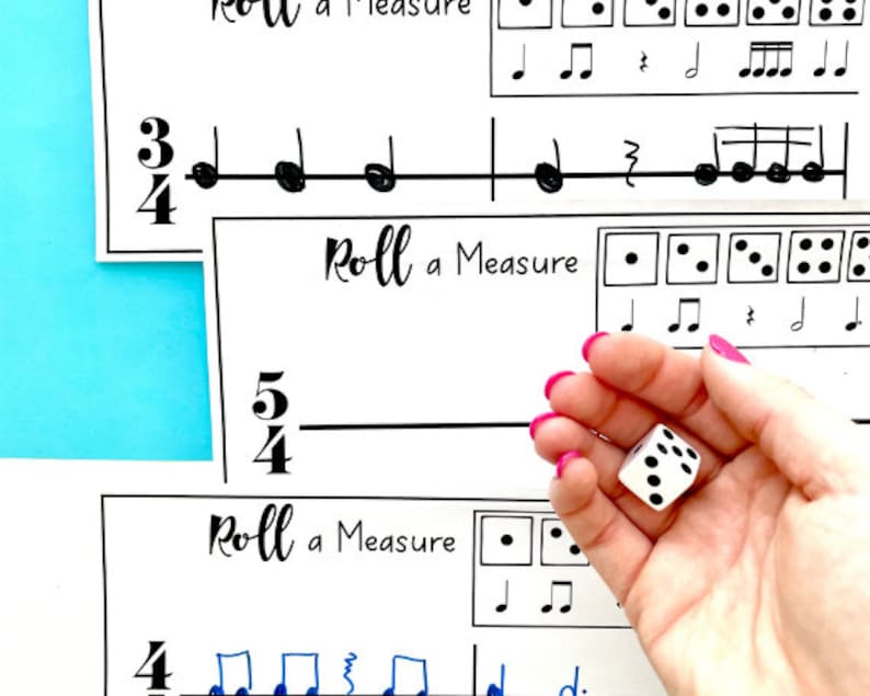 Roll a Measure Time Signature Game for Rhythm Music Centers for Piano ...