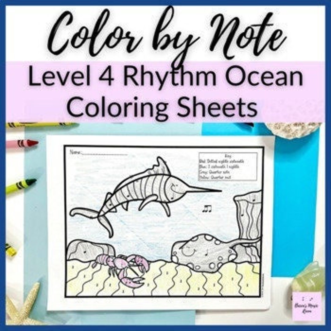 Ocean Rhythm Level 4 Coloring for Ti-tika + Tika-ti + Dotted Eighth ...