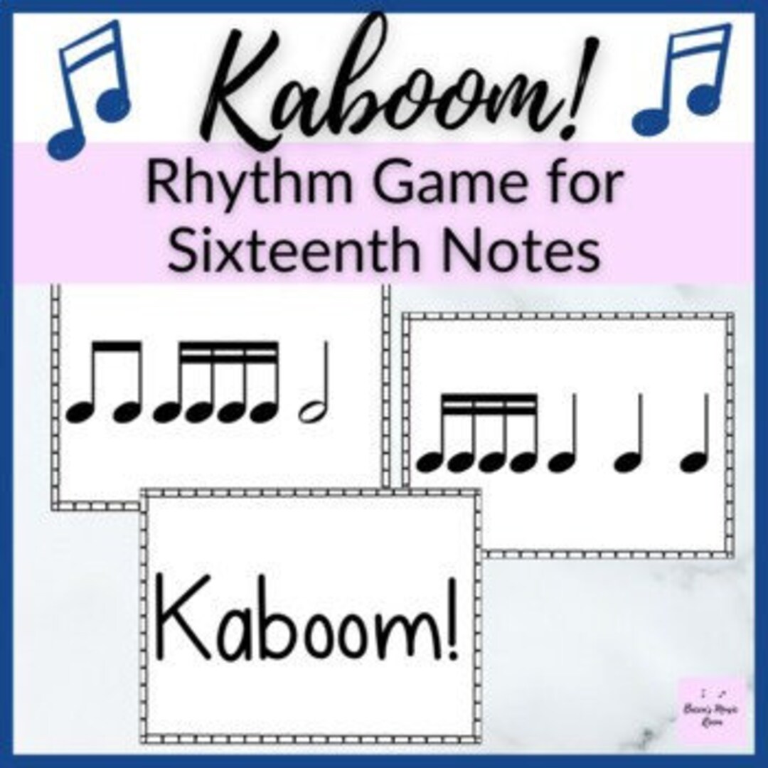 Sixteenth Note Kaboom! Rhythm Game for Piano Lessons, Homeschool Music ...