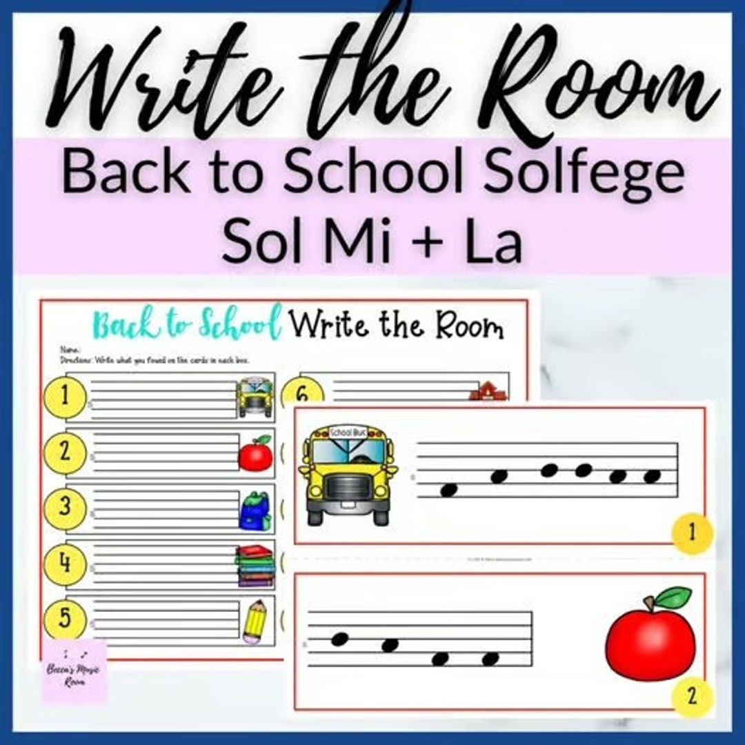 Sol Mi La Back to School Melody Write the Room for Solfege Patterns for ...