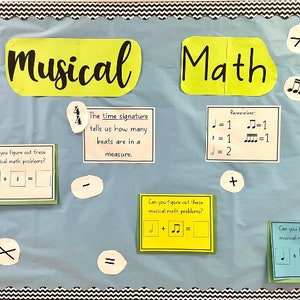 Musical Math Interactive Bulletin Board for Elementary Music, Band ...