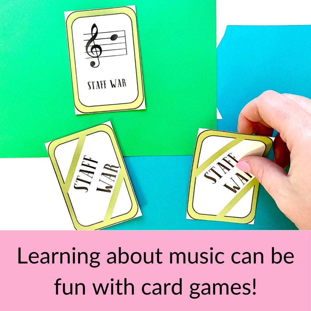 Treble Clef Staff War Music Card Game for Elementary Music Centers ...