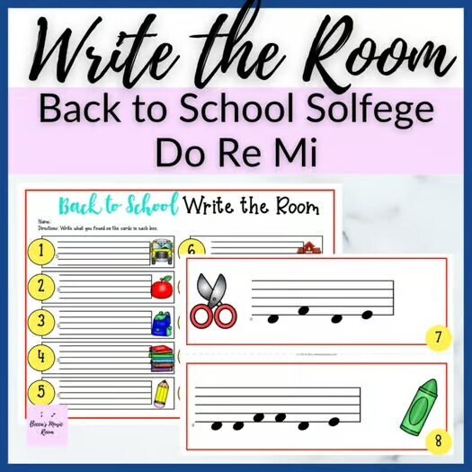 Do Re Mi Back to School Melody Write the Room for Solfege Patterns for ...