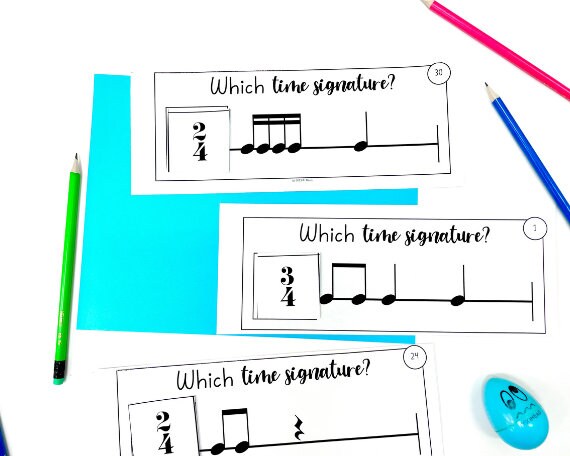 Time Signature Task Card Game for Rhythm Elementary Music Centers for ...