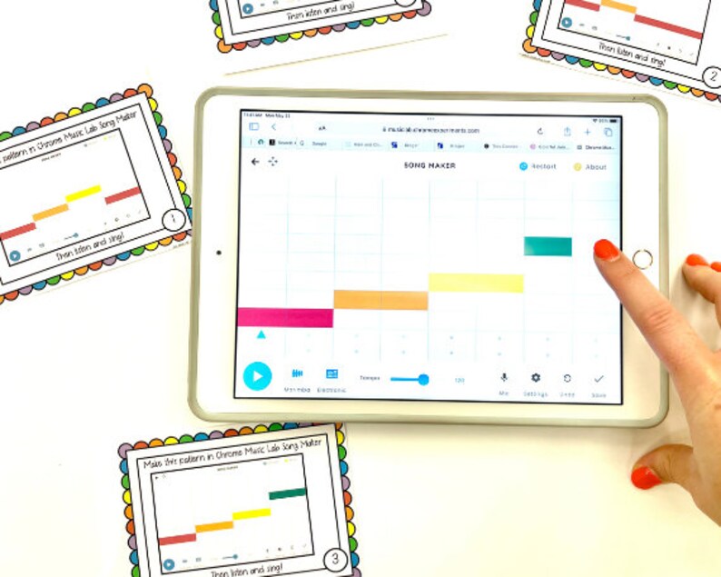 Pentatonic Chrome Music Lab Task Cards for Sol Mi La Do Re Music ...