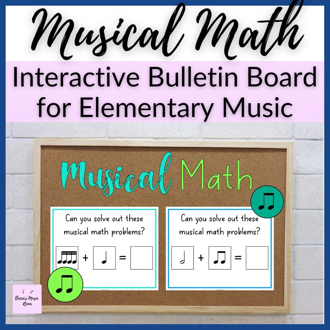 Musical Math Interactive Bulletin Board for Elementary Music, Band ...