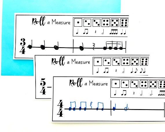 Roll a Measure Time Signature Game for Rhythm Music Centers for Piano ...