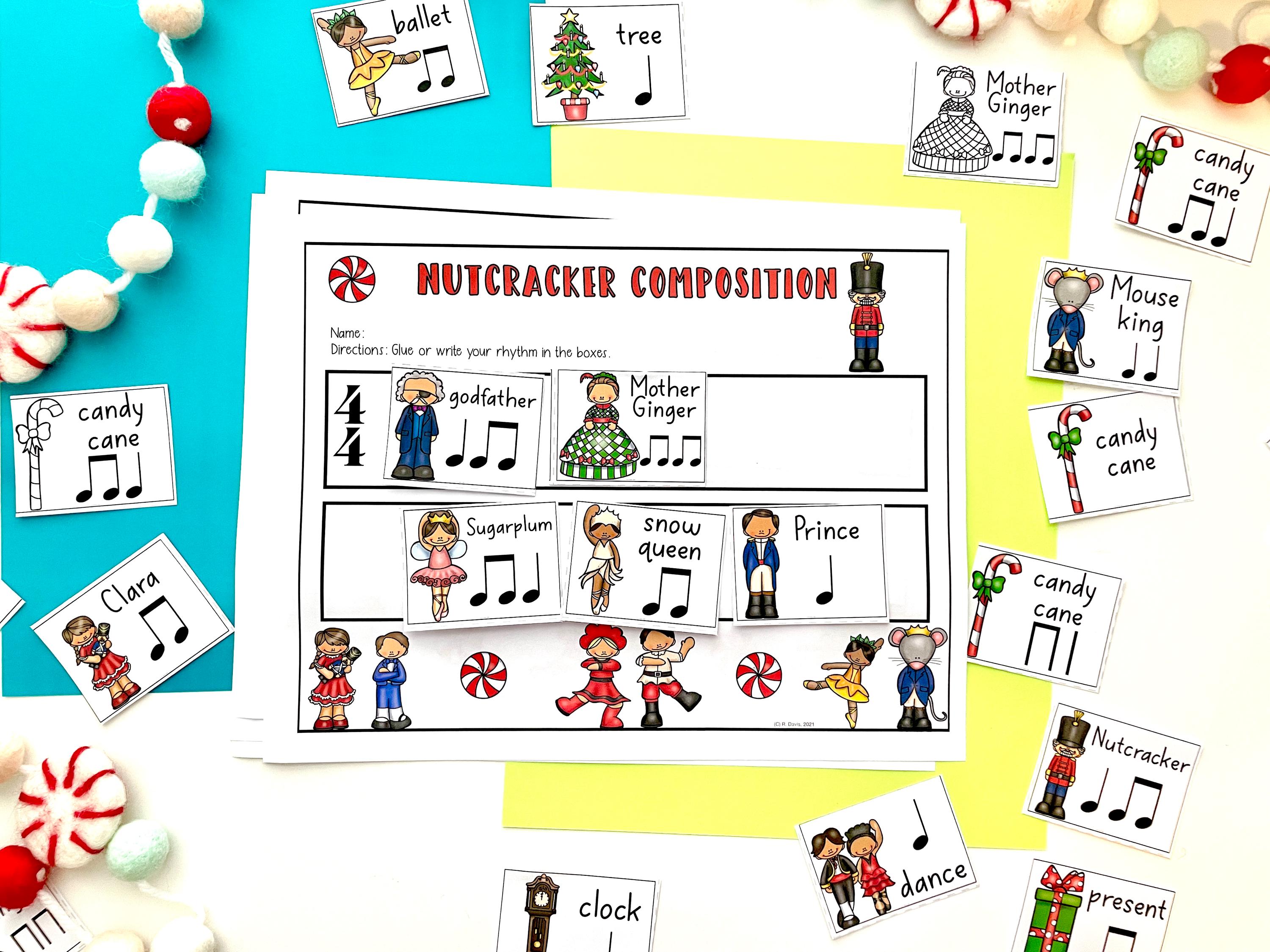 Nutcracker Ballet Printable Rhythm Manipulatives + Composition Activity ...