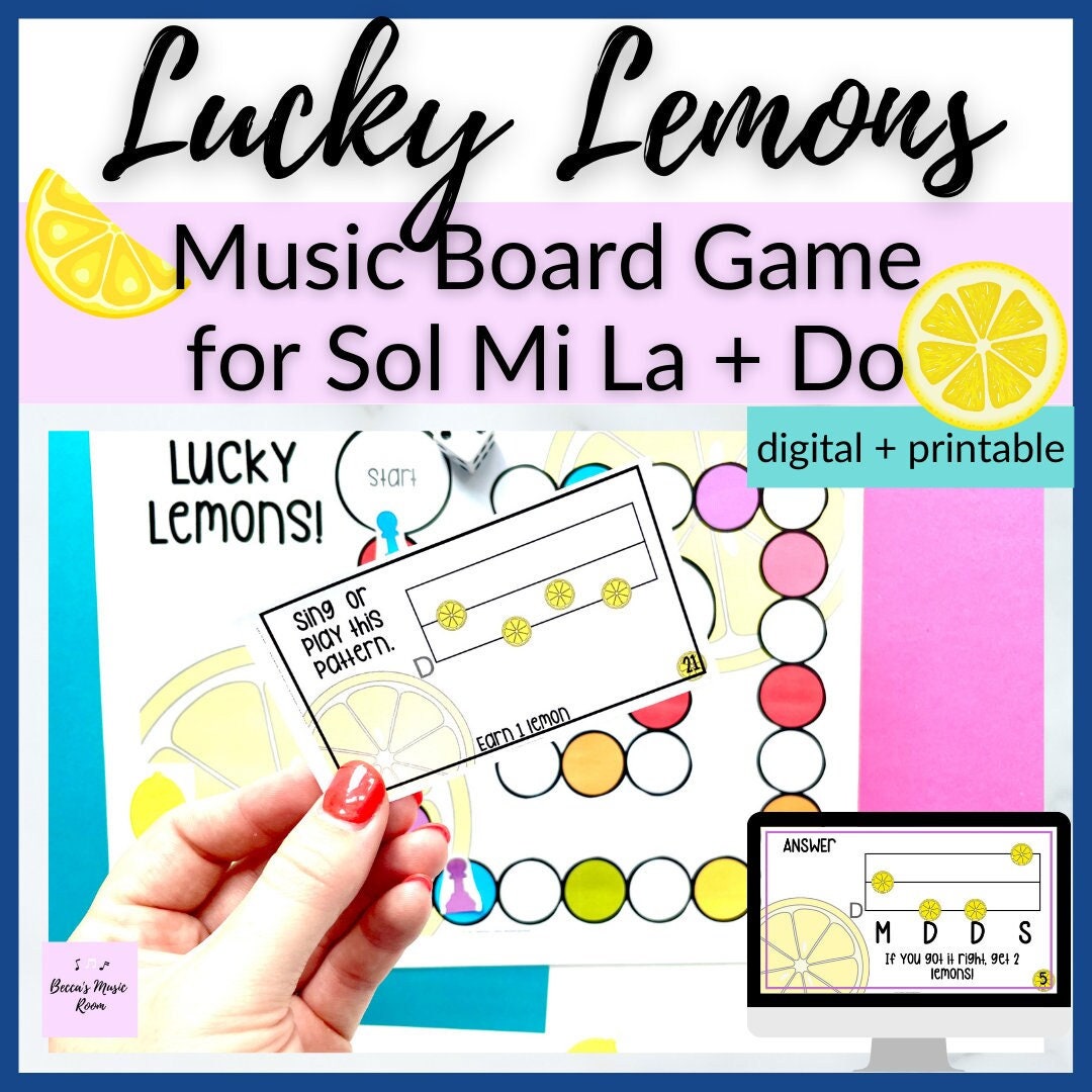 Lucky Lemons // Sol Mi La Do Printable AND Digital Board Game for ...