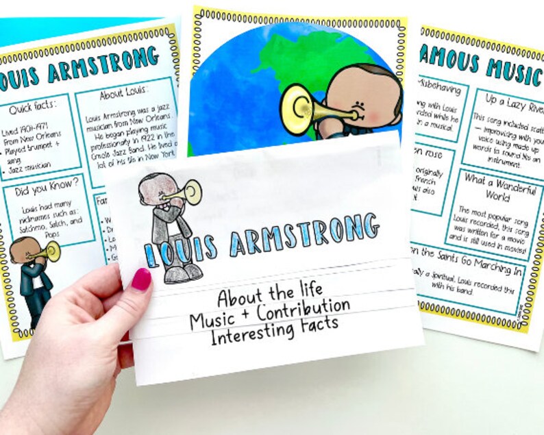 Louis Armstrong Printable Activities, Posters, Bulletin Board Set About ...