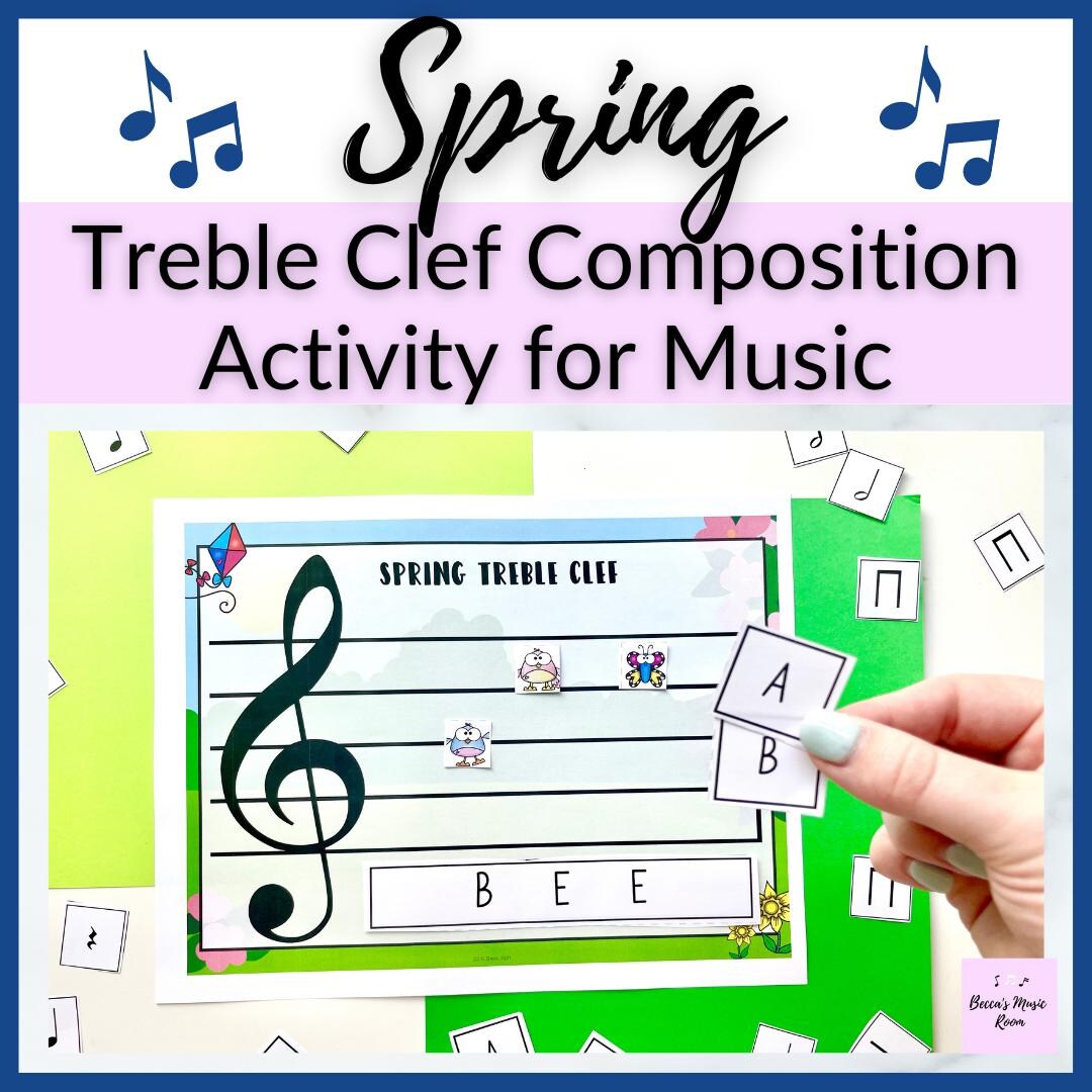 Spring Treble Clef Composition Activity for Elementary Music Centers ...
