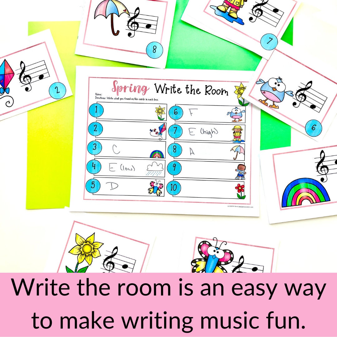 Back to School Treble Clef Write the Room for Elementary Music Lessons ...