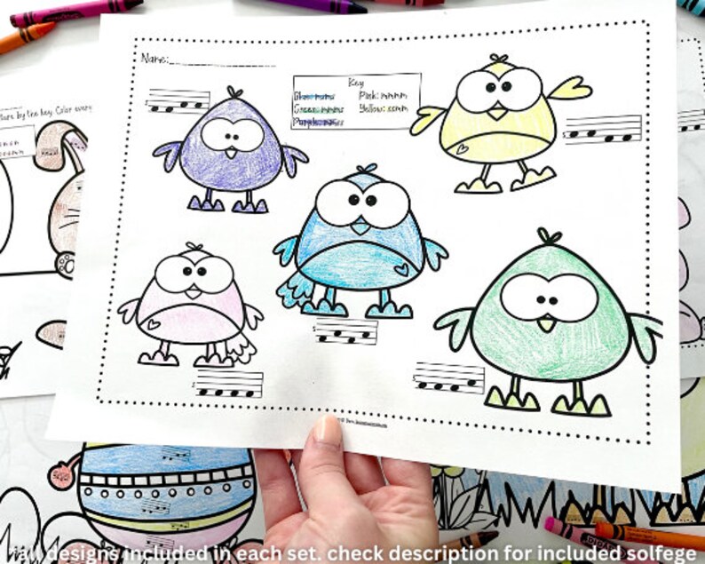 Sol Mi La Spring Color by Note Worksheets // Solfege Coloring Sheets ...