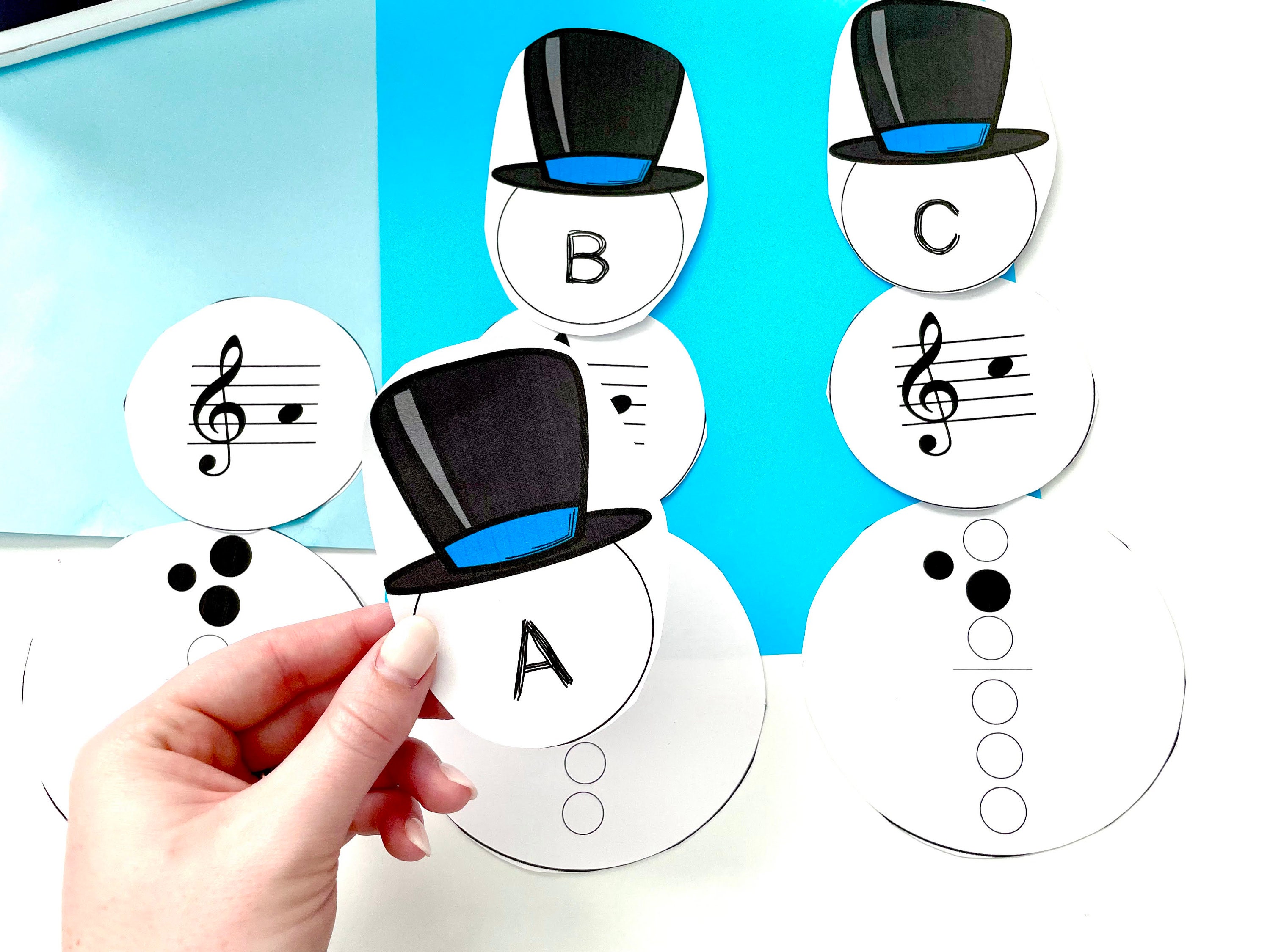 Snowman Recorder Matching Game for Winter Elementary Music Centers for ...