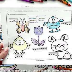 Sol Mi La Spring Color by Note Worksheets // Solfege Coloring Sheets ...