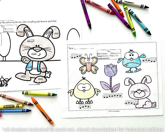 Sol Mi La Do Spring Color by Note Worksheets // Solfege Coloring Sheets ...