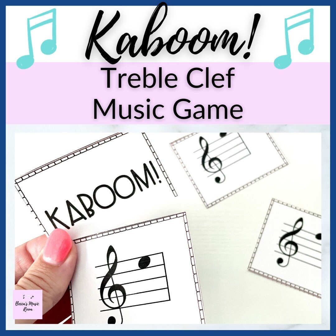 Treble Clef Kaboom // Centers Game for Elementary Music for Piano ...