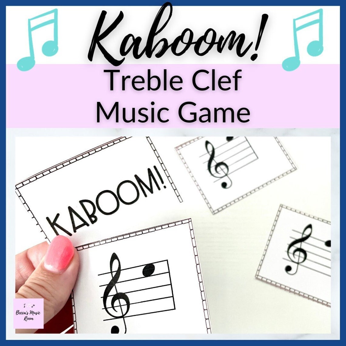 Treble Clef Kaboom // Centers Game for Elementary Music for Piano ...