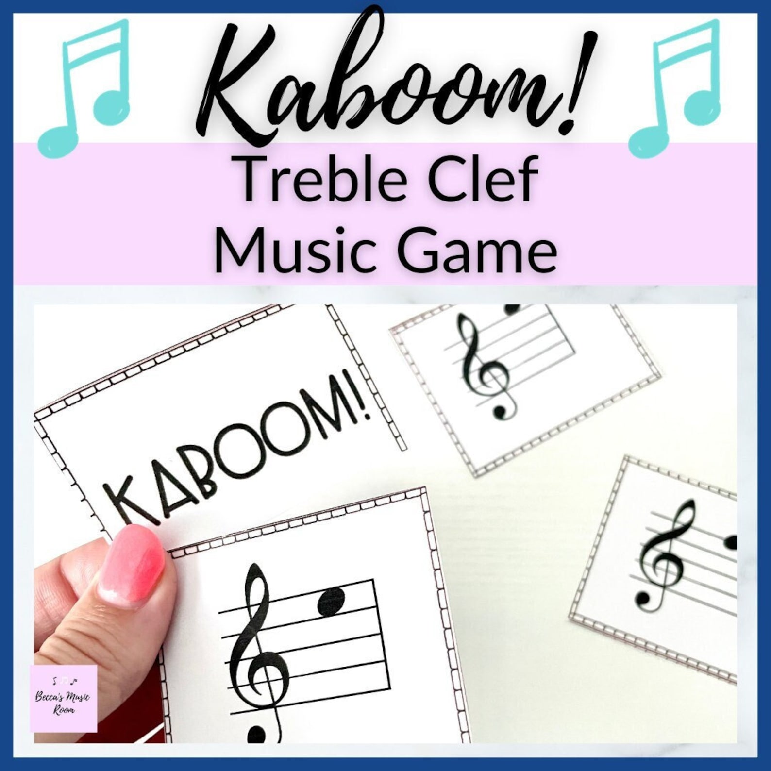 Treble Clef Kaboom // Centers Game for Elementary Music for Piano ...