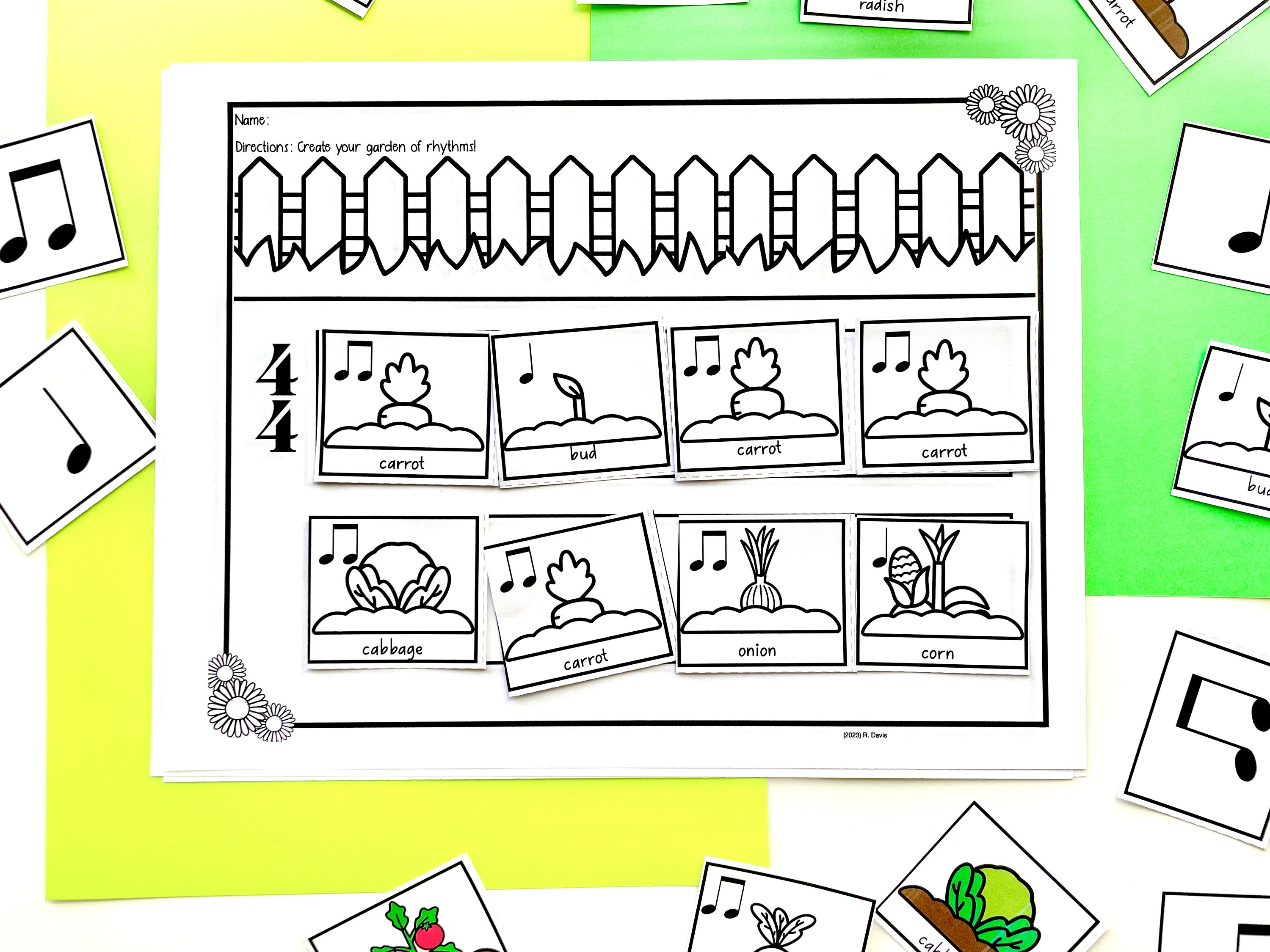 Vegetable Garden Printable Rhythm Manipulatives + Composition Activity ...
