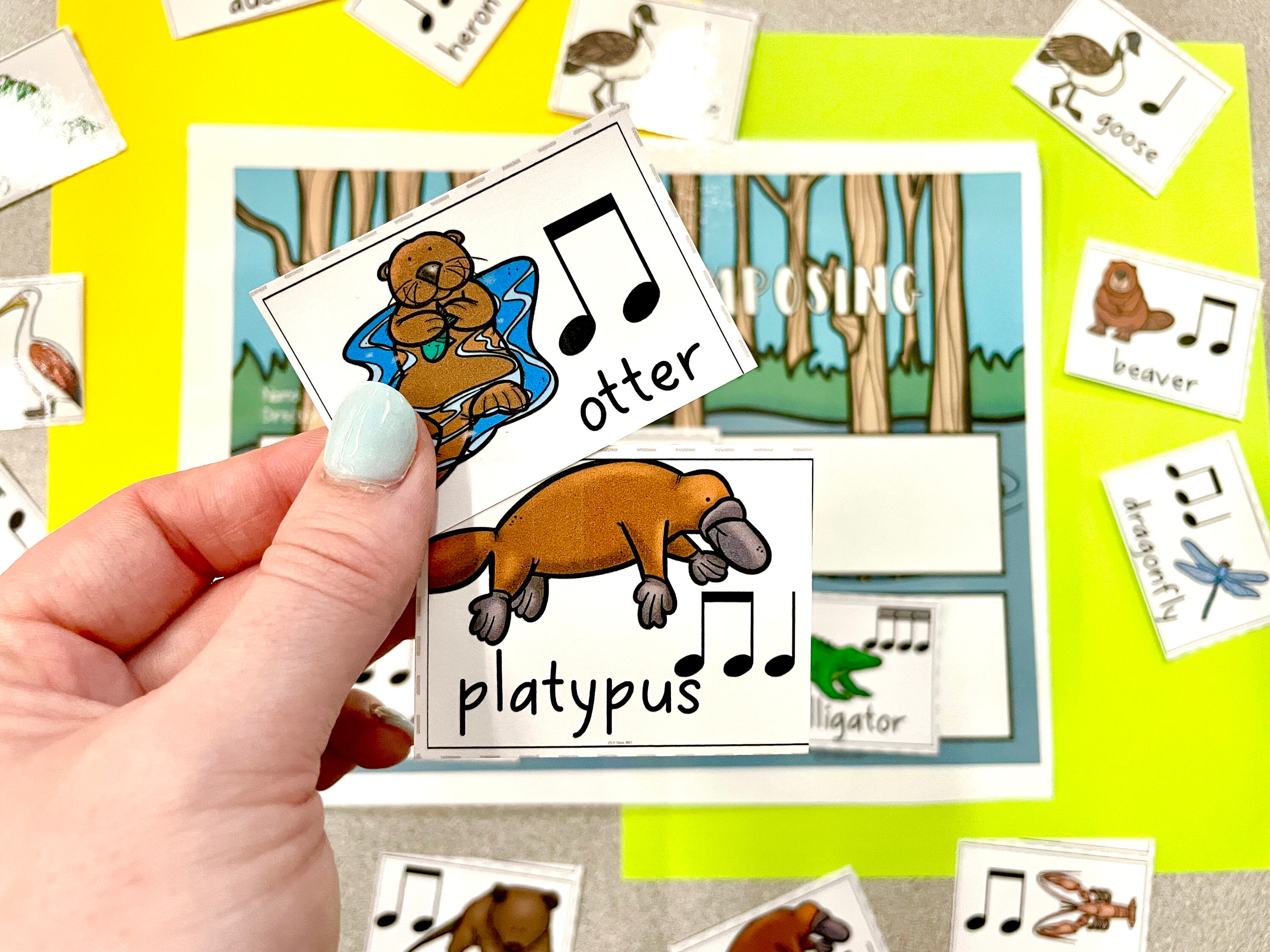 Wetland Animal Printable Rhythm Manipulatives + Composition Activity ...
