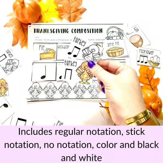 Thanksgiving Printable Rhythm Manipulatives + Composition Activity for ...