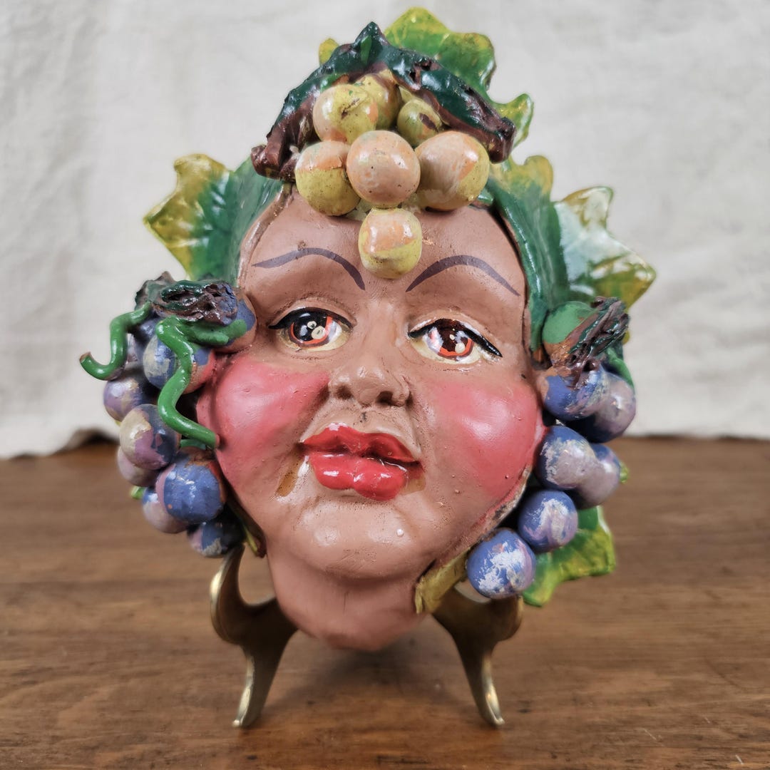 Vintage Italian Bacchus Mask, Terra Cotta Pottery Wall Art - Etsy