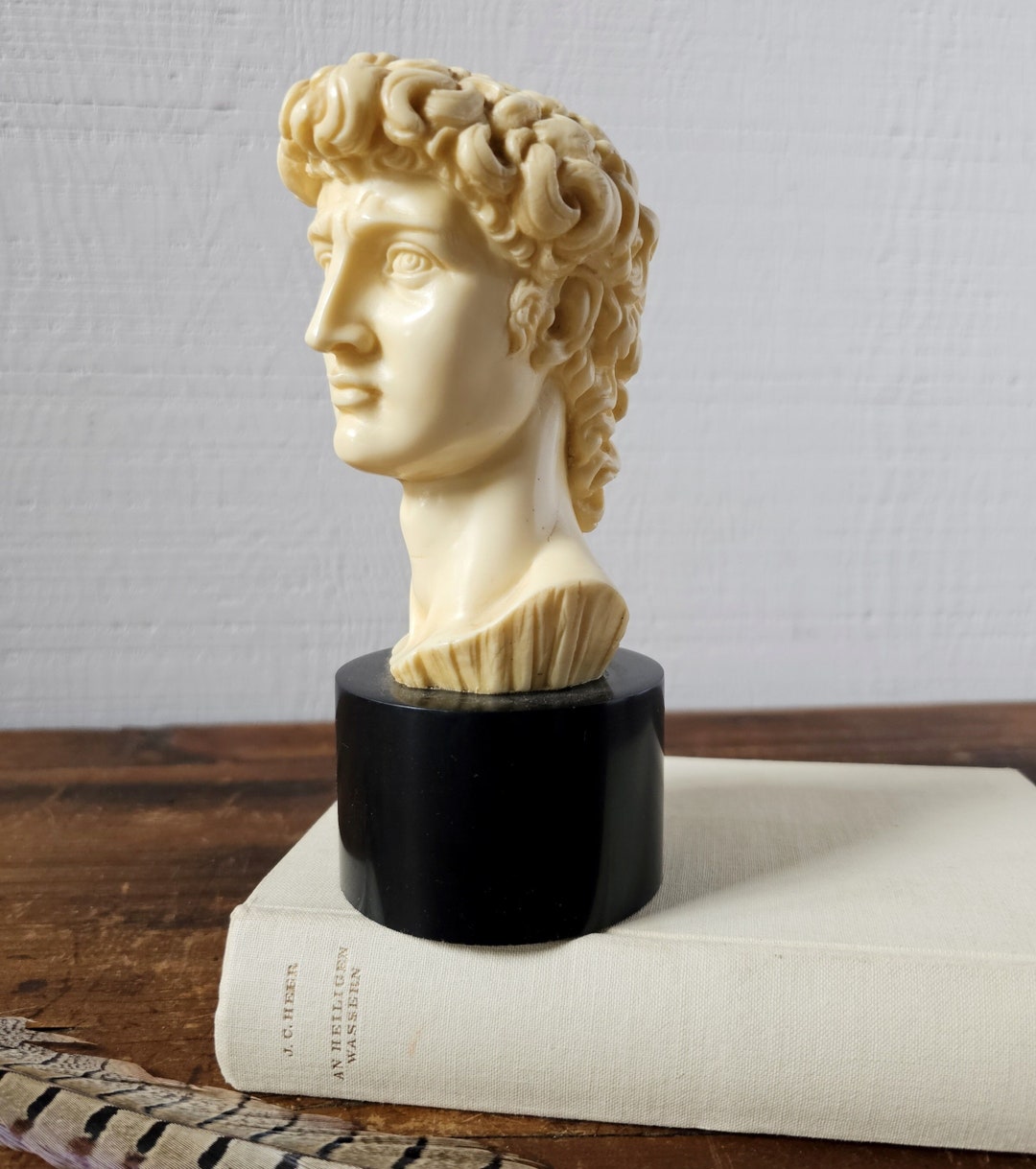 Vintage Bust of David, Michelangelo's David Bust Signed, Signed Bust of ...