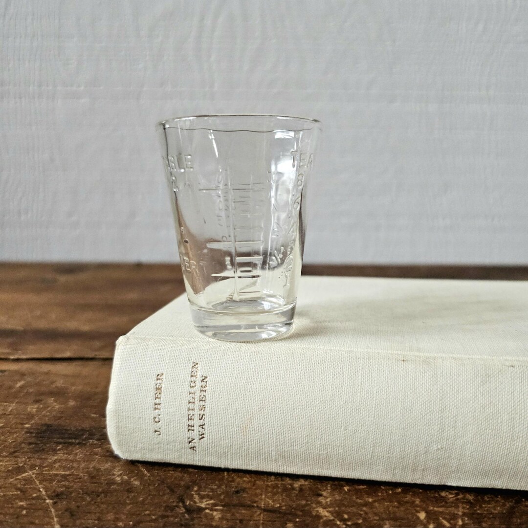 Vintage Glasco Glass Measuring Teaspoon Tablespoon Dessert Spoon Shot ...