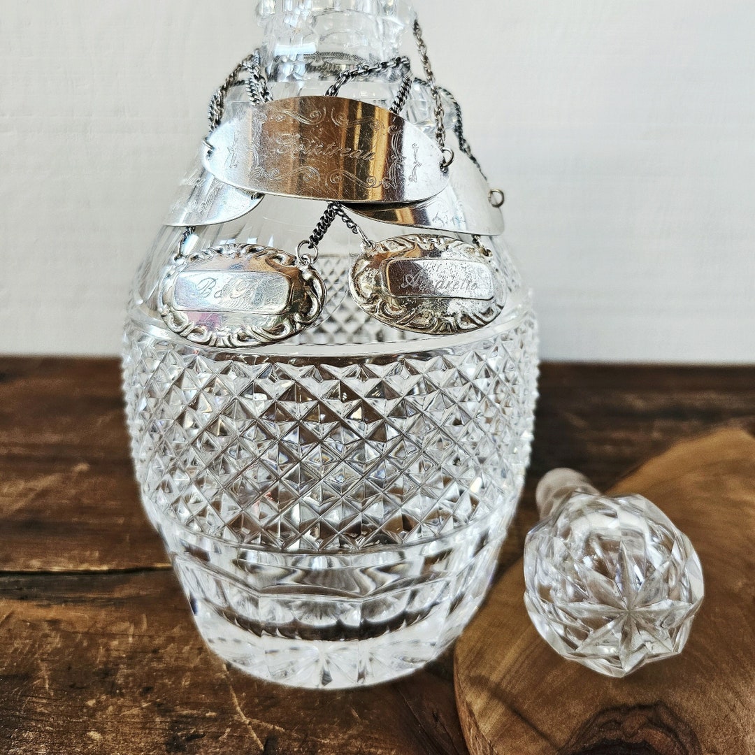 Sterling Silver Liquor Bottle Tags, Decanter Tags, Liquor Bottle Labels ...