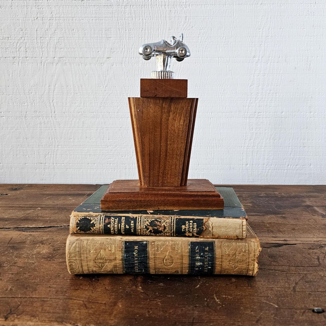 Vintage Race Car Trophy, Mid Century Automobile Trophy, Derby Car ...