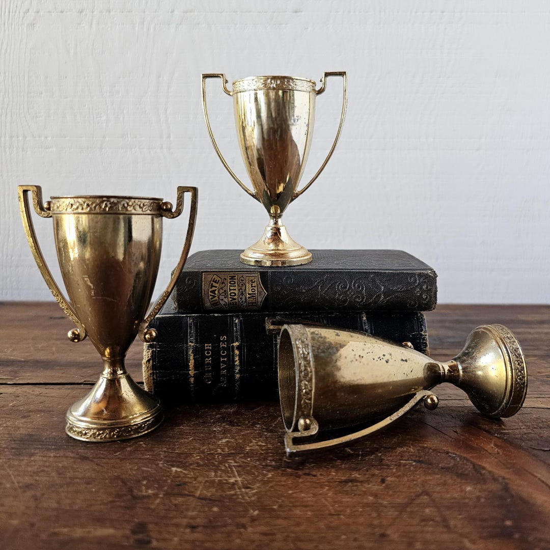 Tiny Vintage Gold Loving Cup Trophy Toppers. - Etsy