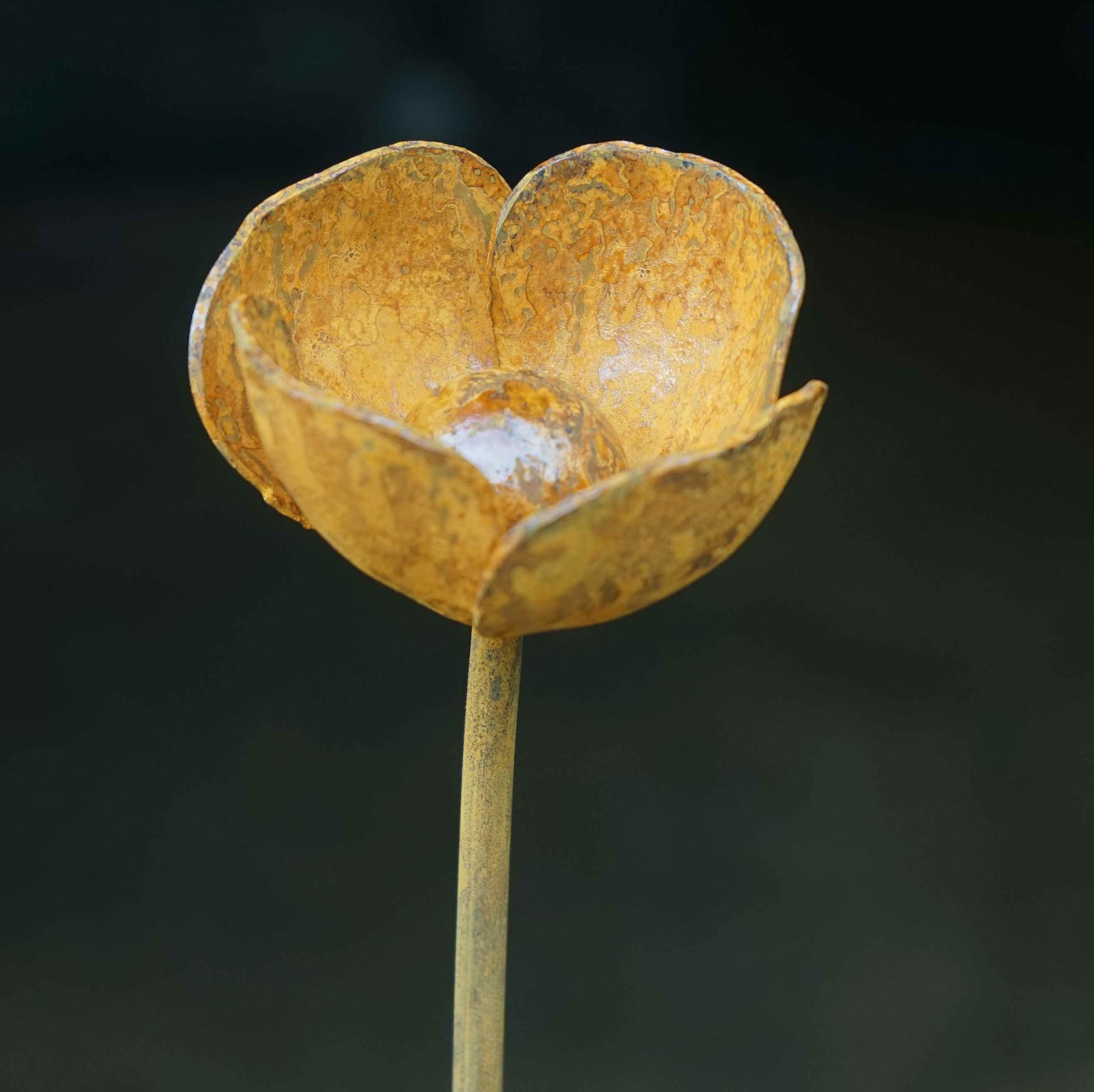 Rusty Metal Poppy Flower Sculpture: Handmade Garden Art Decoration - Etsy