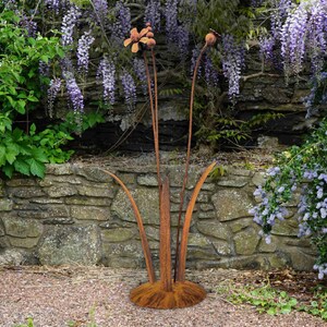 Rusty Metal Mixed Flowers in Tall Grass Garden Art Sculpture / | Etsy