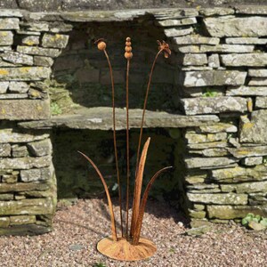 Rusty Metal Mixed Flowers in Tall Grass Garden Art Sculpture / | Etsy