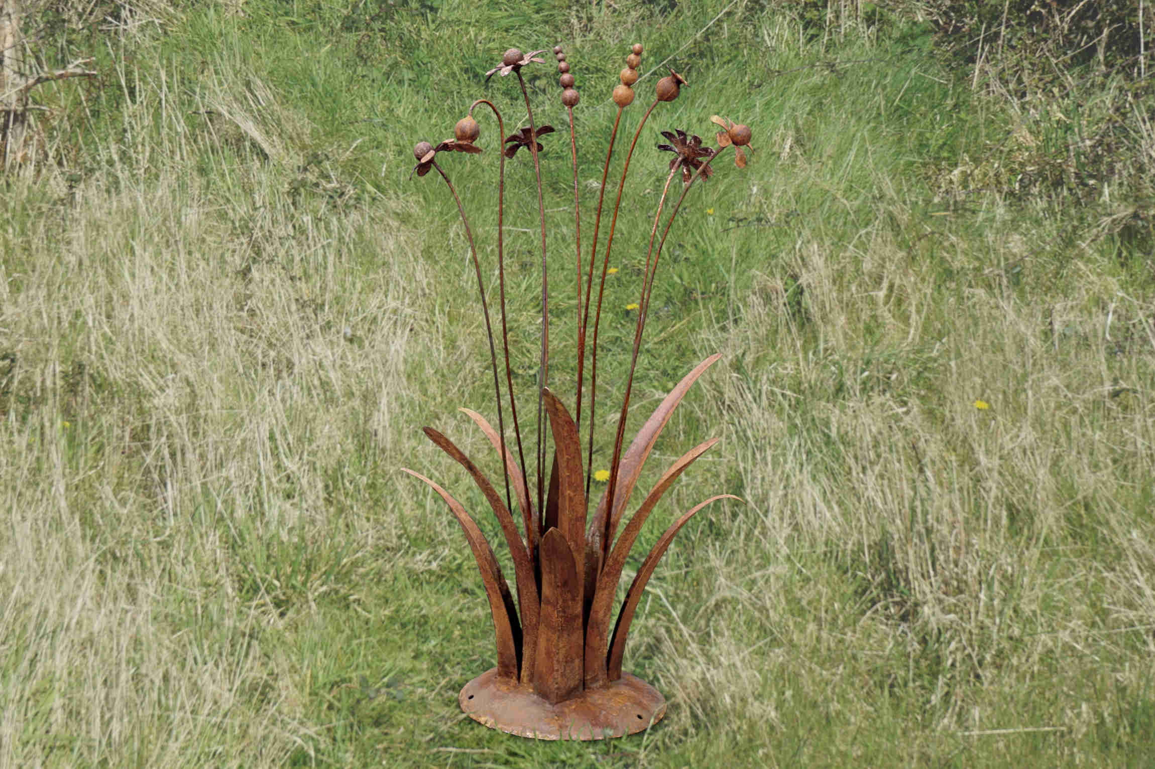 Rusty Metal Mixed Flowers in Tall Grass Garden Art Sculpture / - Etsy UK