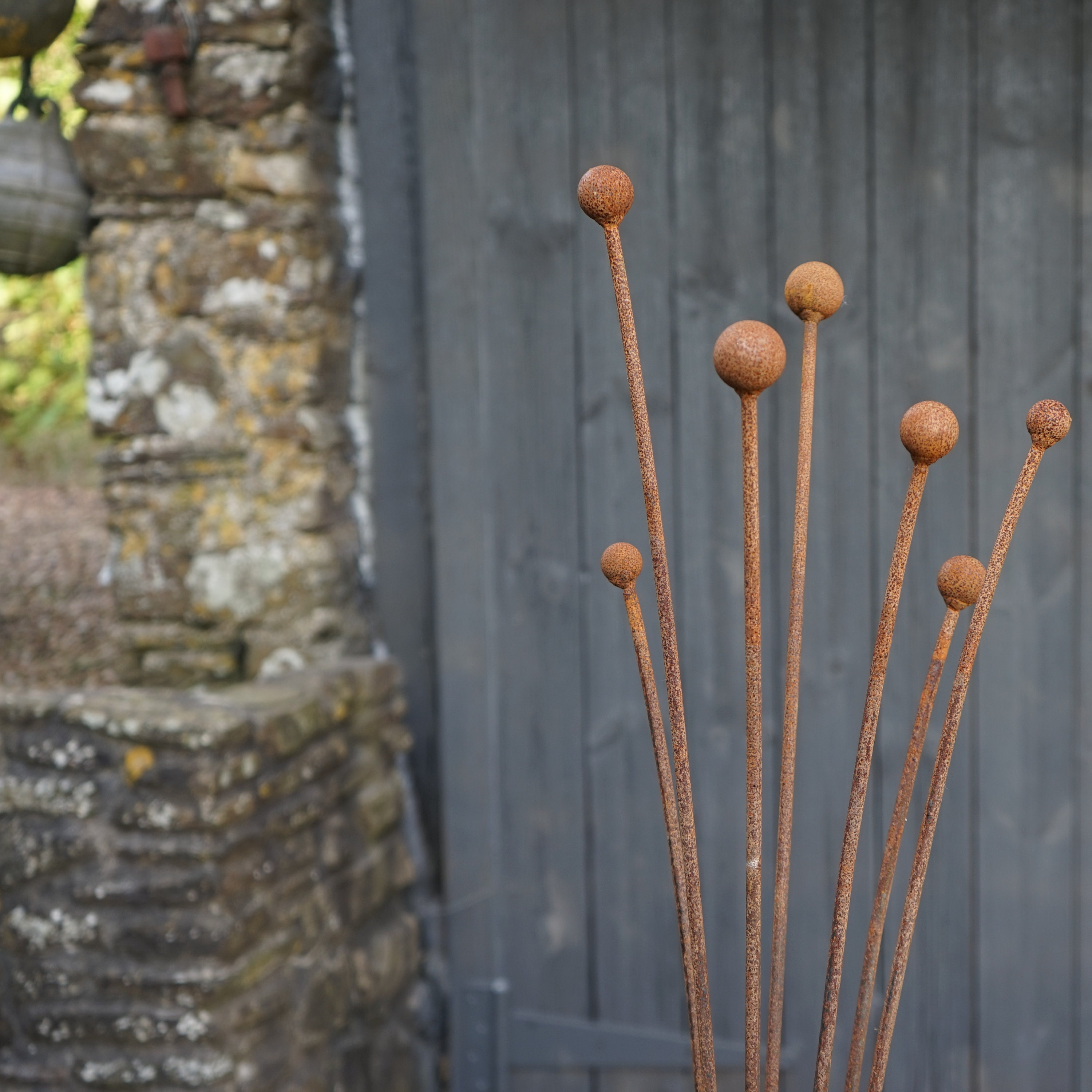 Rusty Metal Seed Head Garden Sculpture: Outdoor Art Decoration - Etsy UK