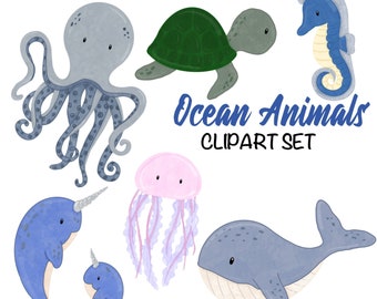 Ocean Animals Clipart Set zip-a-dee-doo-dah Designs - Etsy