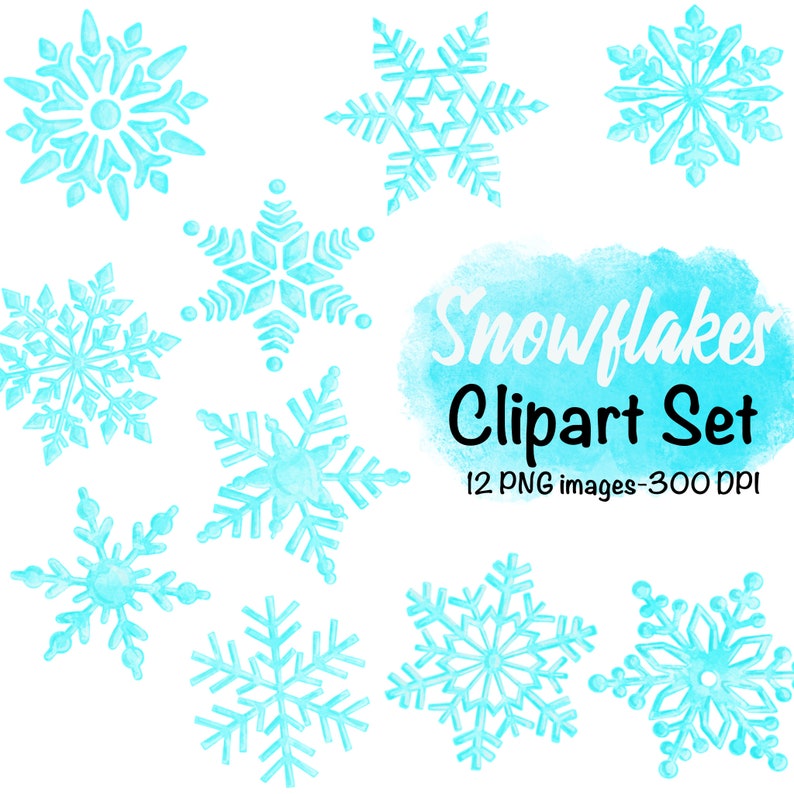 Snowflake Clipart Set - Etsy
