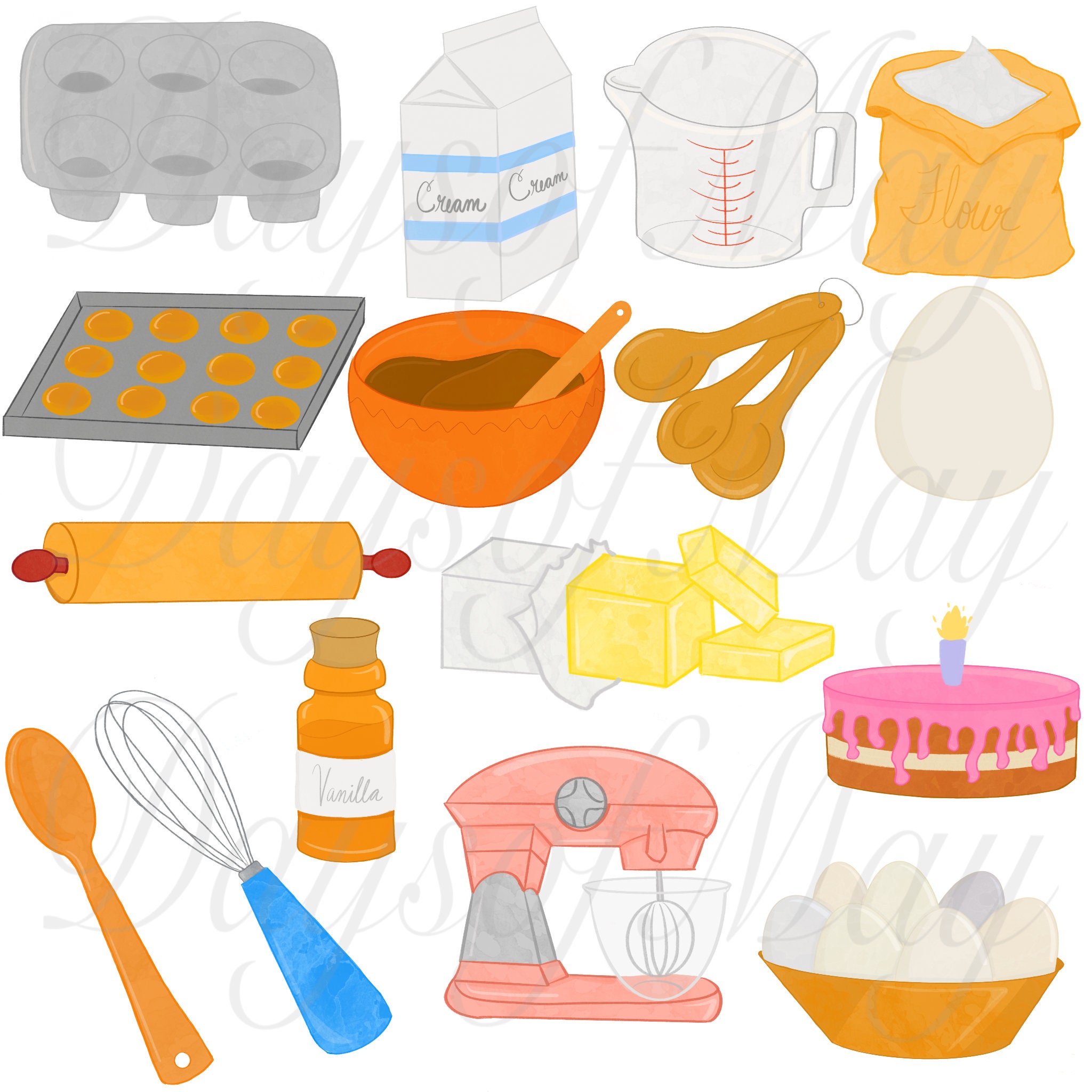 Baking Clipart Set - Etsy