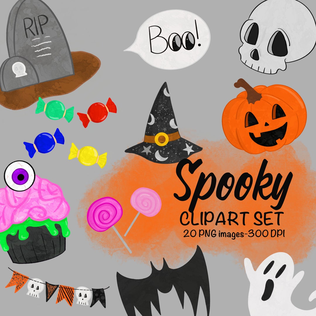 Spooky/halloween Clipart Set - Etsy