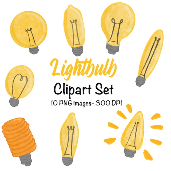 Lightbulb Clipart Set | Etsy
