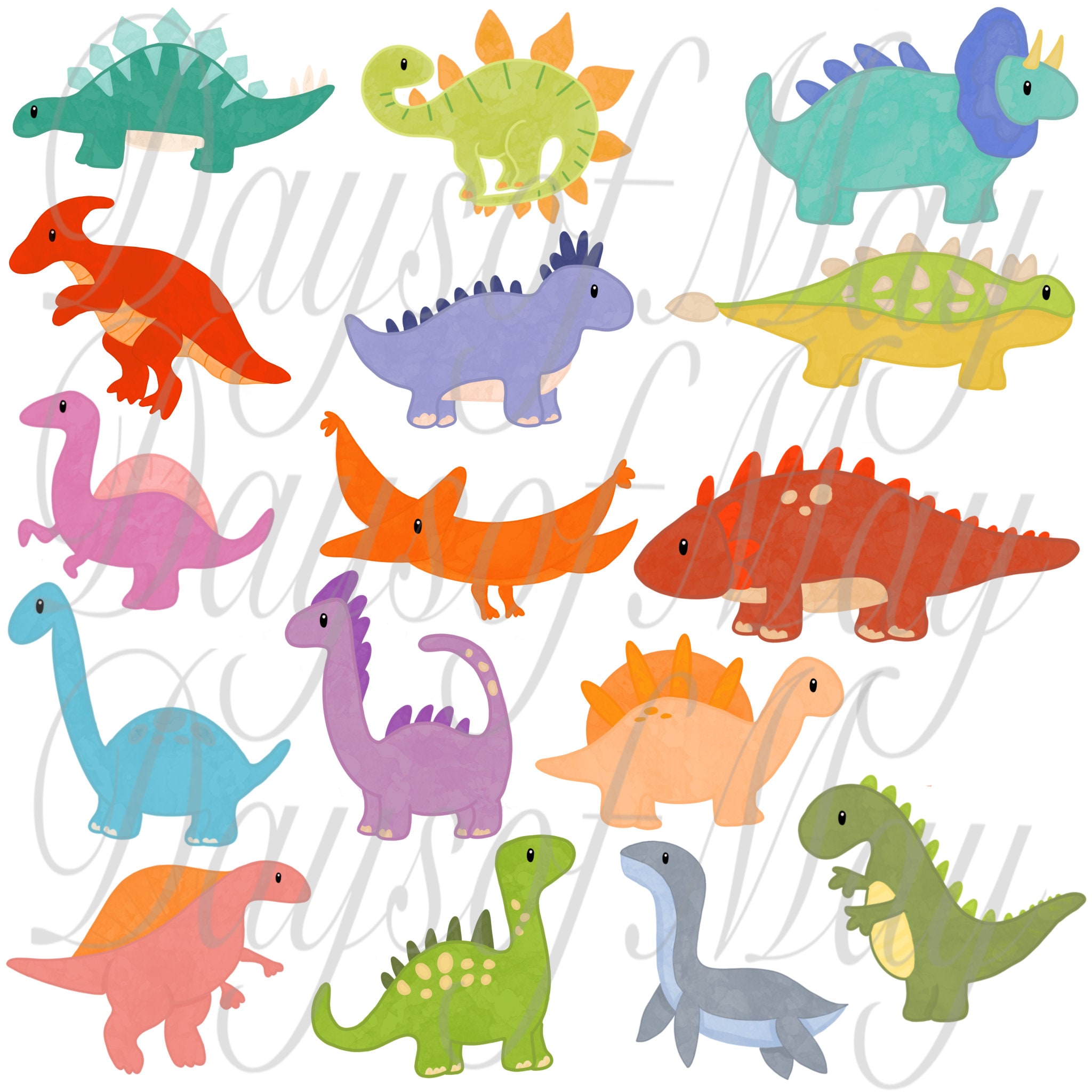 Dinosaur Clipart Set - Etsy