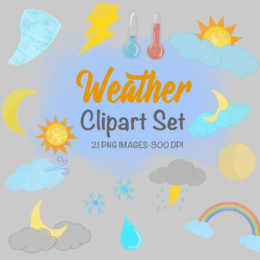 Weather Clipart Set - Etsy