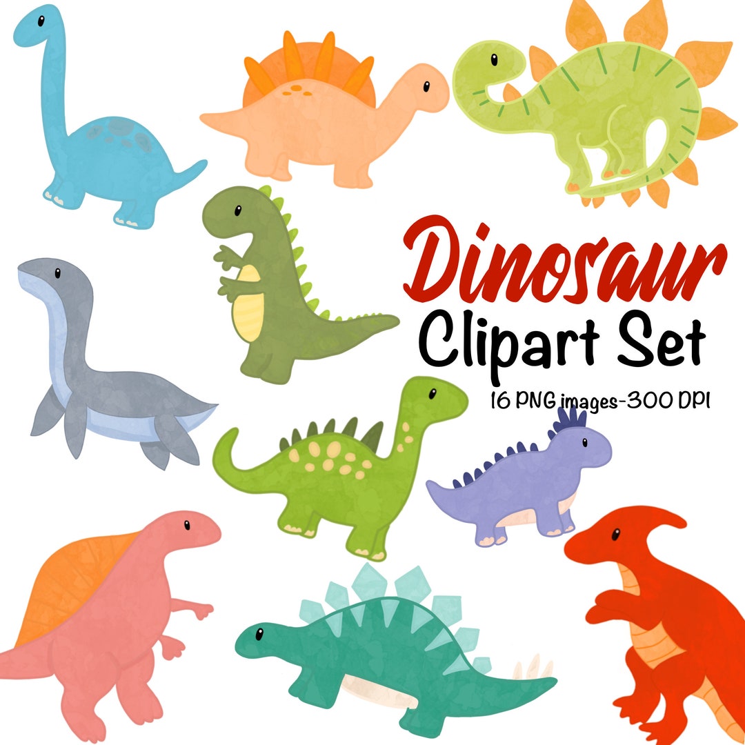 Dinosaur Clipart Set - Etsy