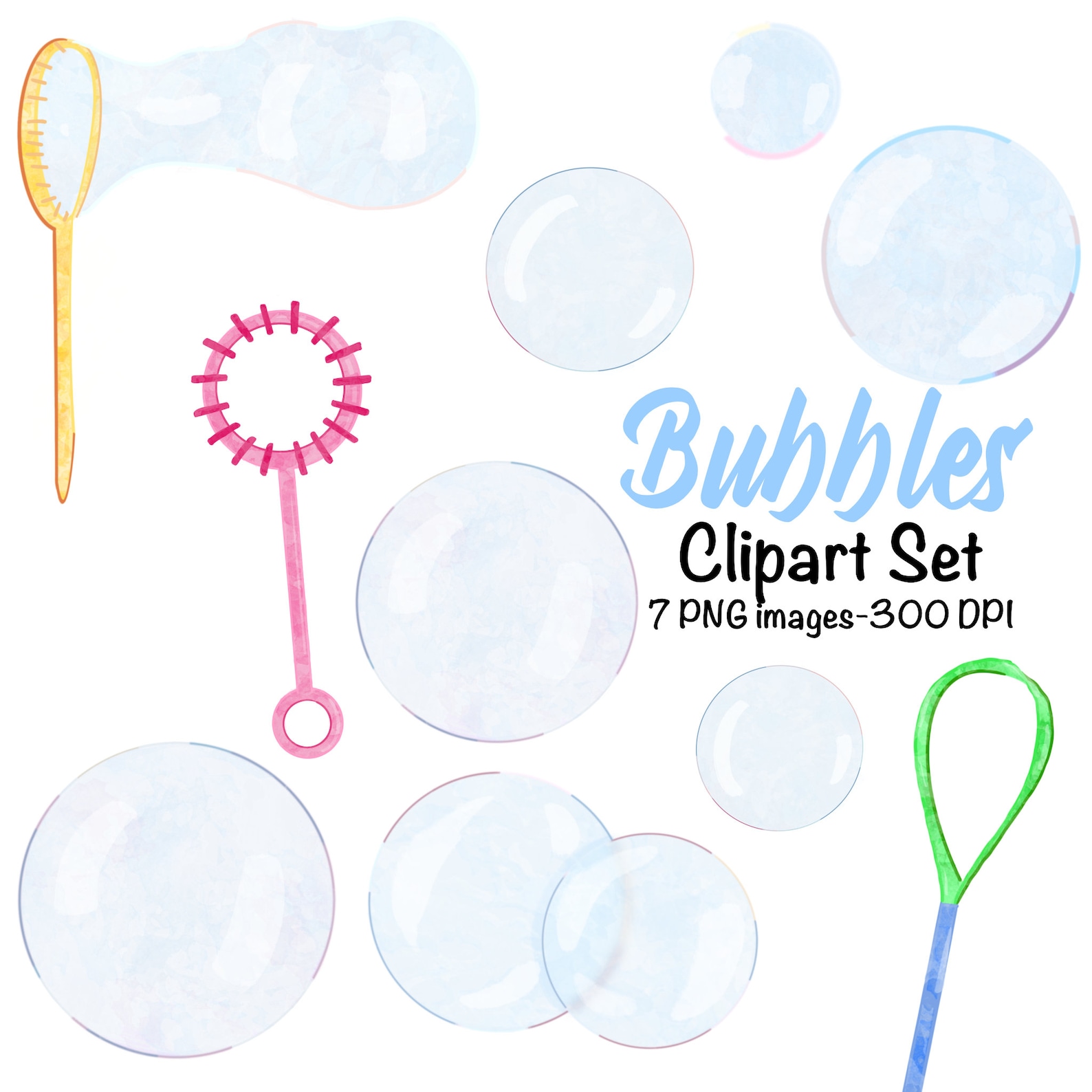 Bubbles Clipart Set-watercolor-activities-summer - Etsy