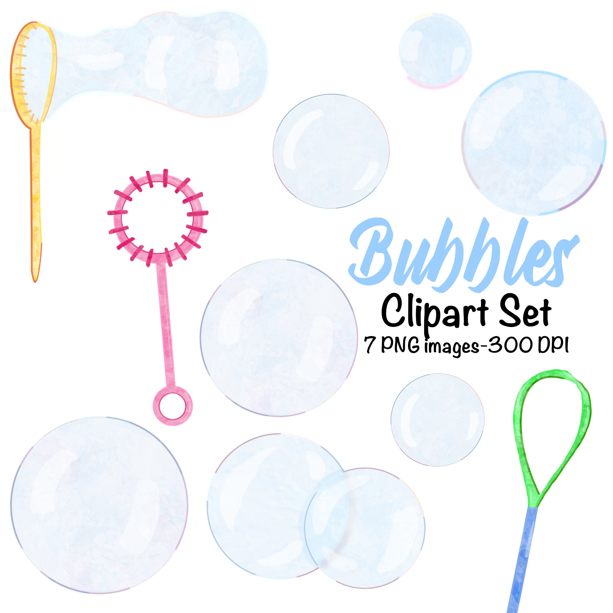Bubbles Clipart Set-watercolor-activities-summer - Etsy