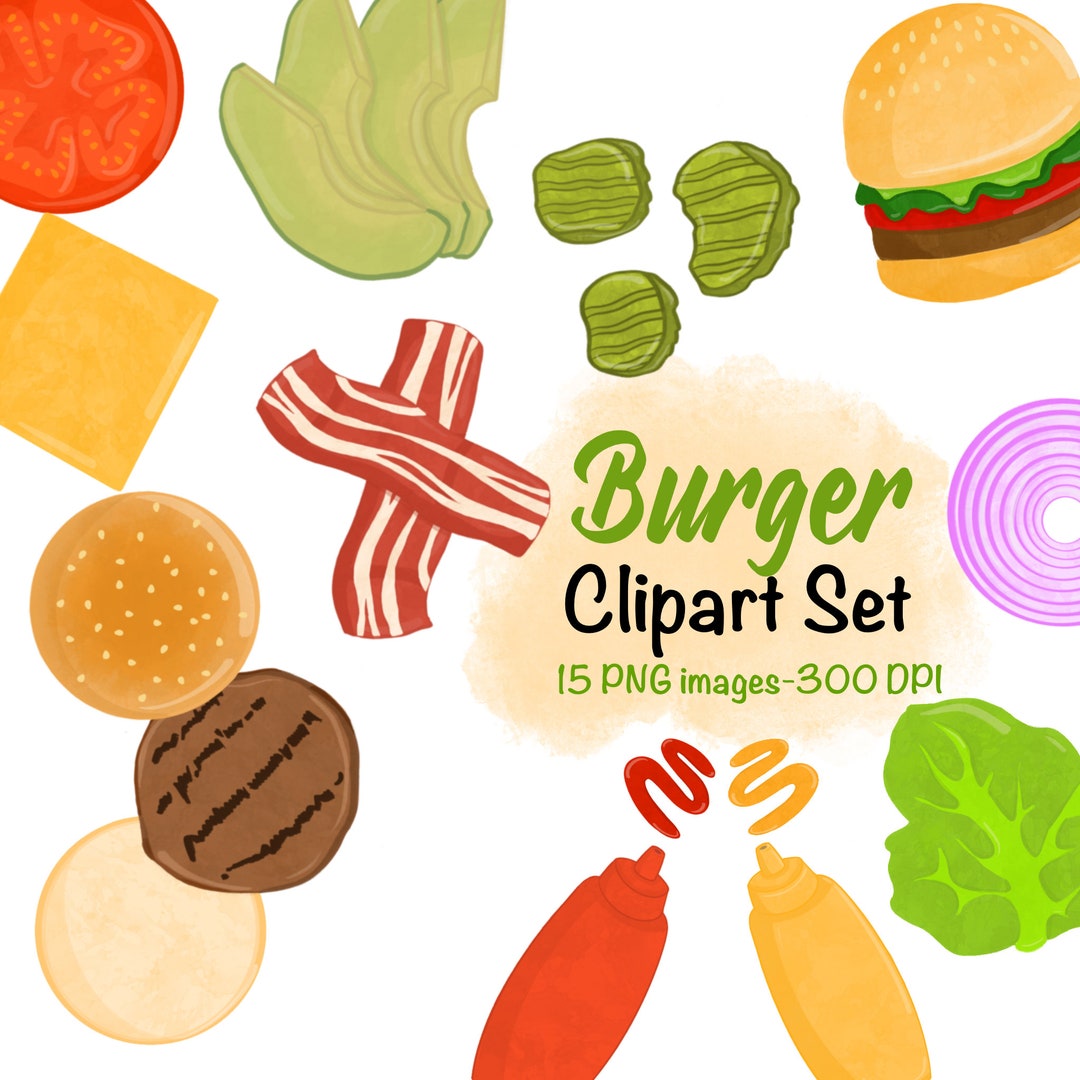 Burger Clipart Set - Etsy