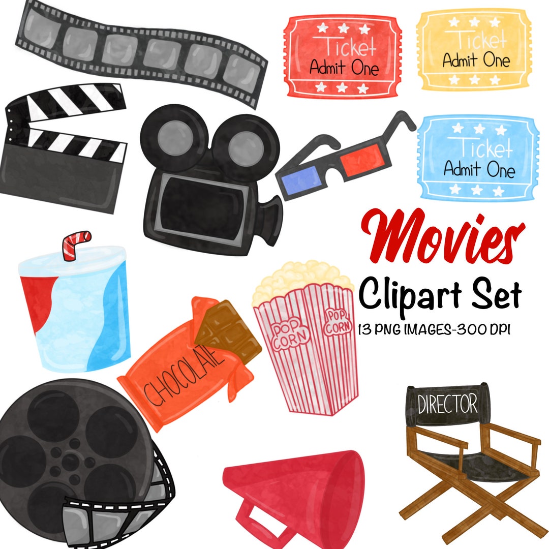 Movies Clipart Set - Etsy
