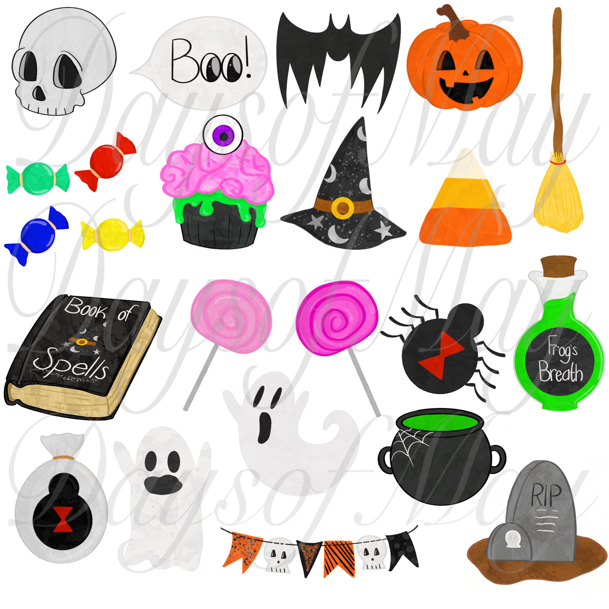 Spooky/halloween Clipart Set - Etsy